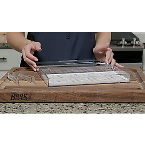 Pikanty - Bacon Container for Refrigerator | Fridge Storage and Deli Meat Keeper with Food Serving Tongs and Drain Plate | Dishwasher Safe | Made in USA