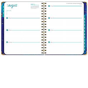 HARDCOVER Academic Year 2023-2024 Planner: (June 2023 Through July 2024) 8.5"x11" Daily Weekly Monthly Planner Yearly Agenda. Bookmark, Pocket Folder and Sticky Note Set (Dark Blue Marble)