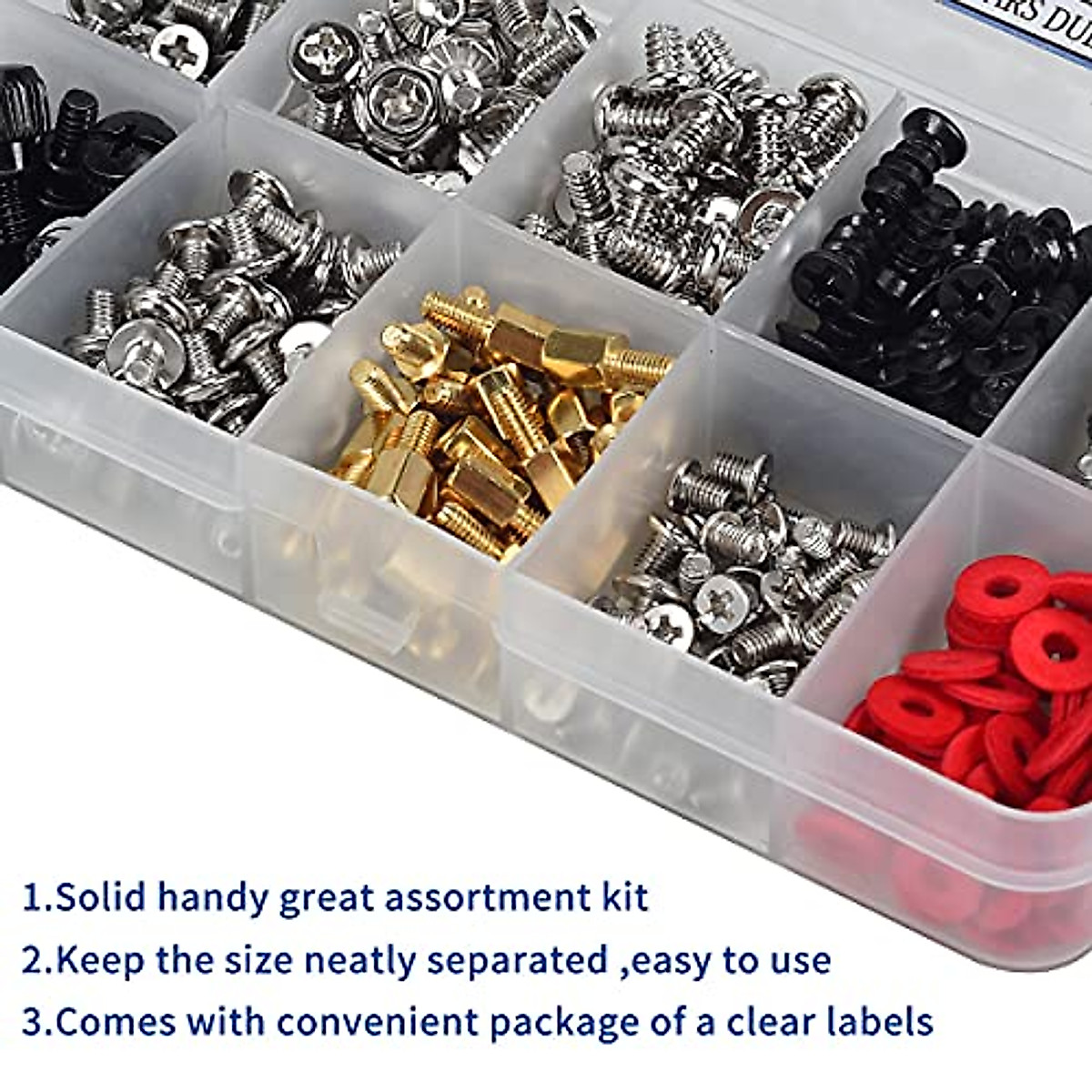 420PCS Computer Screws Standoffs Assortment Kit, Motherboard Screws for Universal Motherboard SSD Hard Drive PC Fan Power Supply Graphics PC Case, for DIY PC Installation & Repair