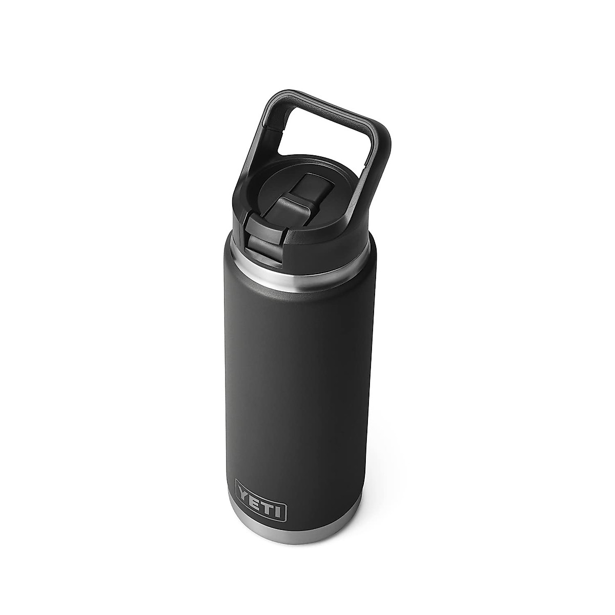 YETI Rambler 26 oz Bottle, Vacuum Insulated, Stainless Steel with Straw Cap, Black