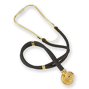 ASA TECHMED Gold & Black Premium Sprague Rappaport Lightweight Dual Head Stethoscope | Adult, Pediatric, Infant Chestpiece + Accessory Pouch for Clincial, Doctor, Nurse