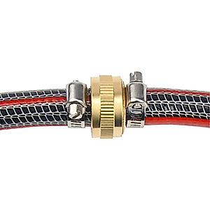 3Sets Brass 1/2" Garden Heavy Duty Hose Mender Repair End Replacement Male Female Connector with Stainless Clamp