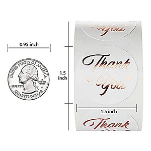 lollipro Thank You Stickers for Business 4 Design Round Roll 1.5 Inch, Gilding Bronze Gold Stickers Water Resistant Packaging Labels, 500 Pcs in Box-Packed