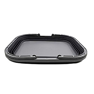 SAMMART 12L (3.17 gallon) Collapsible Tub with Handle - Portable Outdoor Picnic Basket/Crater - Foldable Shopping Bag - Space Saving Storage Container (1, Grey/Black)
