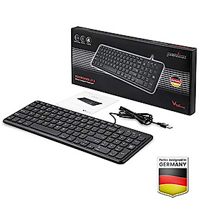 Perixx PERIBOARD-213U Wired Silent USB Scissor Keyboard - 14.45x4.76x0.70 Inches Compact Design with Number Pad - Black - US English (PB-213BUS-11738)