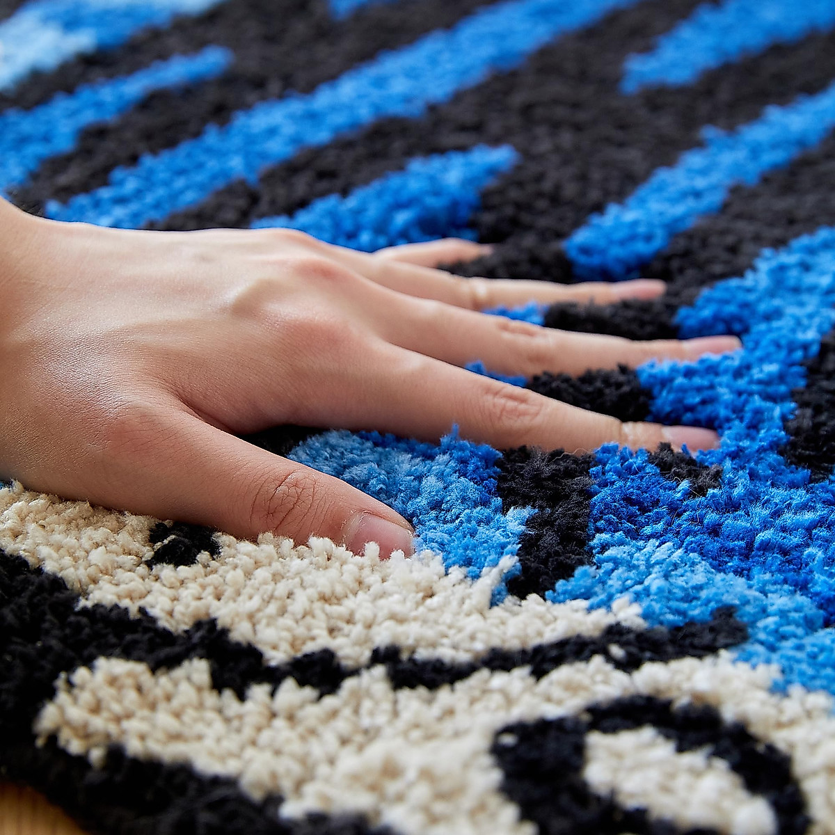 5x3.3ft Tibetan Tiger Area Rug Tufted High Pile XLarge Indoor Machine Washable Carpet with Nonslip TPR Backing - Bedroom, Bathroom, Living & Dining Room Home Décor