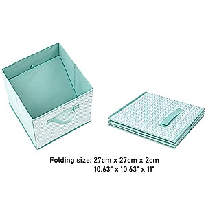 Debbu Basics Fabric Clothing Storage Bins - 10.6" x 10.6" x 11" - Collapsible Storage Cubes Organizer with Handles, Linen Foldable Storage Baskets Cloth Box Containers, Closet Organizers