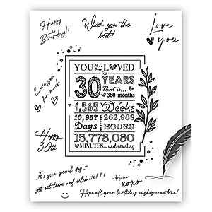 WowBefun 30th Birthday Party Favors, 30th Wedding Anniversary Decorations, 30th Birthday Decorations for Men, Bday Decorations Gifts for 30 Year Old, 30th Guest Book for Women Him Her, 30th Birthday Decor or Sign