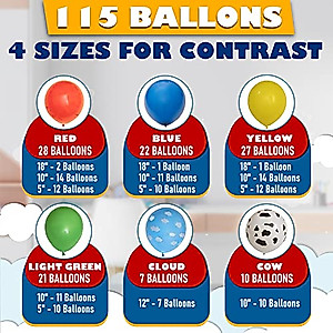 100pcs, EASY DIY – Toy Story Balloons Garland Kit & Arch for Toy Story Birthday Party and Baby Shower Decorations – Toy Story Balloons with Cow and Cloud Pattern for Toy Story Party Décor & Theme