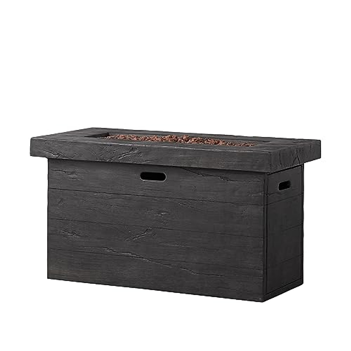Christopher Knight Home Custer Outdoor Rectangular Fire Pit - 40,000 BTU, Grey
