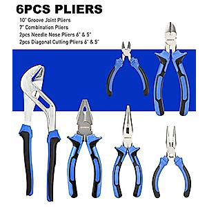 URASISTO 24-Piece Household Tool Kit for Men Repair Hand Tool Set Bag with Hammer, Screwdriver,Pliers, Wrench set with Storage Bag