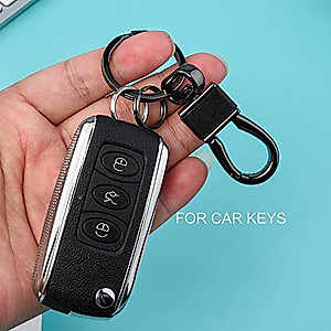 Mizeer Carabiner Keychain Key Clip Hook, Swivel Key Chain Clips with 12 Key Rings, Key Holder Organizer for Car Key Finder DIY Supplies