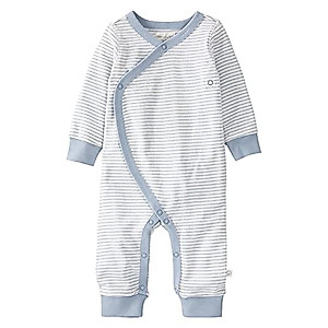 little planet by carter's unisex-baby Organic Cotton Wrap Sleep & Play, Seal Blue Stripes, Preemie