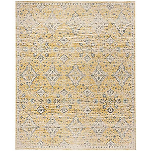 SAFAVIEH Evoke Collection Area Rug - 8' x 10', Gold & Ivory, Boho Oriental Design, Non-Shedding & Easy Care, Ideal for High Traffic Areas in Living Room, Bedroom (EVK224B)