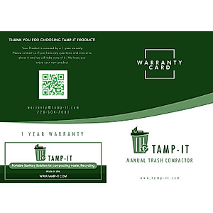 TAMP-IT Touchless Manual Trash Compactor, Safely Manage Overflowing Trash & Recycling (24" - 5 1/2" D)