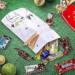 Christmas Drawstring Gift Bags Assorted Sise Large Christmas Wrapping Bags with Drawstring Christmas Drawstring Gift Bags for Presents Xmas Treat Goody Candy Bags