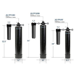 Aquasure Fortitude Pro Series High Performance Whole House 1 CF KDF/GAC Mix Media Water Treatment System with 20" Pleated Sediment Water Filter