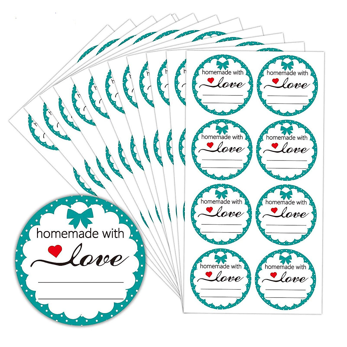 Homemade with Love Stickers with Lines,2 Inch Canning Labels for Jar,Storage Bins,Baking Packaging Seals for Handmade Goods,504 Pcs Per Pack