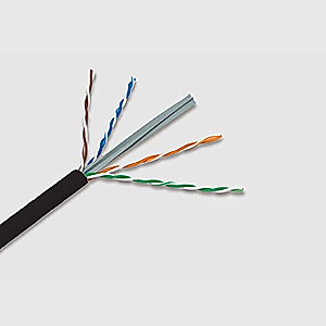 Elite Cat6 Outdoor Cable - UV Resistant, CMX, 600MHz, 23AWG, Unshielded UTP, Solid, Pure Copper, UL Listed (1000ft.)