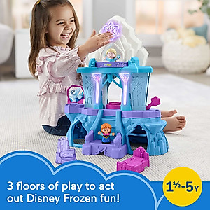 Disney Frozen Toy, Little People Playset with Anna and Elsa Toys Lights and Music for Toddlers, Elsa's Enchanted Lights Palace
