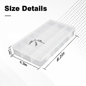 Craft Organizers And Storage Box 18 Grids Clear Plastic Bead Organizer Clear Storage Containers With Adjustable Dividers Tackle Box Organizers And Storage Plastic Storage Containers Organizer Box