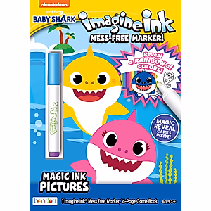 Bendon Baby Shark 16-Page Imagine Ink Coloring Book with Mess Free Marker 47220