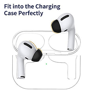 Lanwow Premium Memory Foam Tips for AirPods Pro & AirPods Pro 2. No Silicone Eartips Pain. Anti-Slip Eartips. Fit in The Charging Case, 3 Pairs (S/M/L, Black)