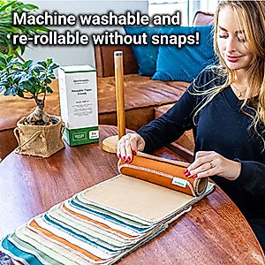 Reusable Paper Towels - Value Pack of 24 Paperless Paper Towels! - 100% Cotton, Super Soft, Absorbent, Washable and Made To Last - Cut Back and Waste Less with our Cloth Paper Towels! By ZeroWastely