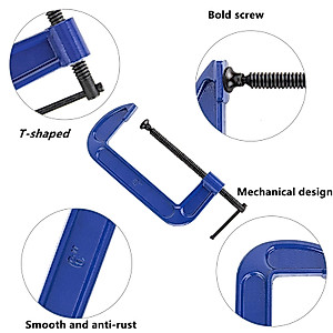 6 Piece C Clamps Set. 1/2/3/4/5/6-Inch,C Clamp, C Clamps Heavy Duty (1"2"3"4"5"6")