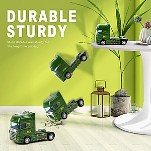 Army Toy Trucks for Boy Ages 3-5, Military Playset Includes Tank, Flatbed Trailer Transport Vehicle, Watch Tower, Missile Launcher Truck & Accessories(40PCS), Ideal Gift for 3 Year Old and Up Children