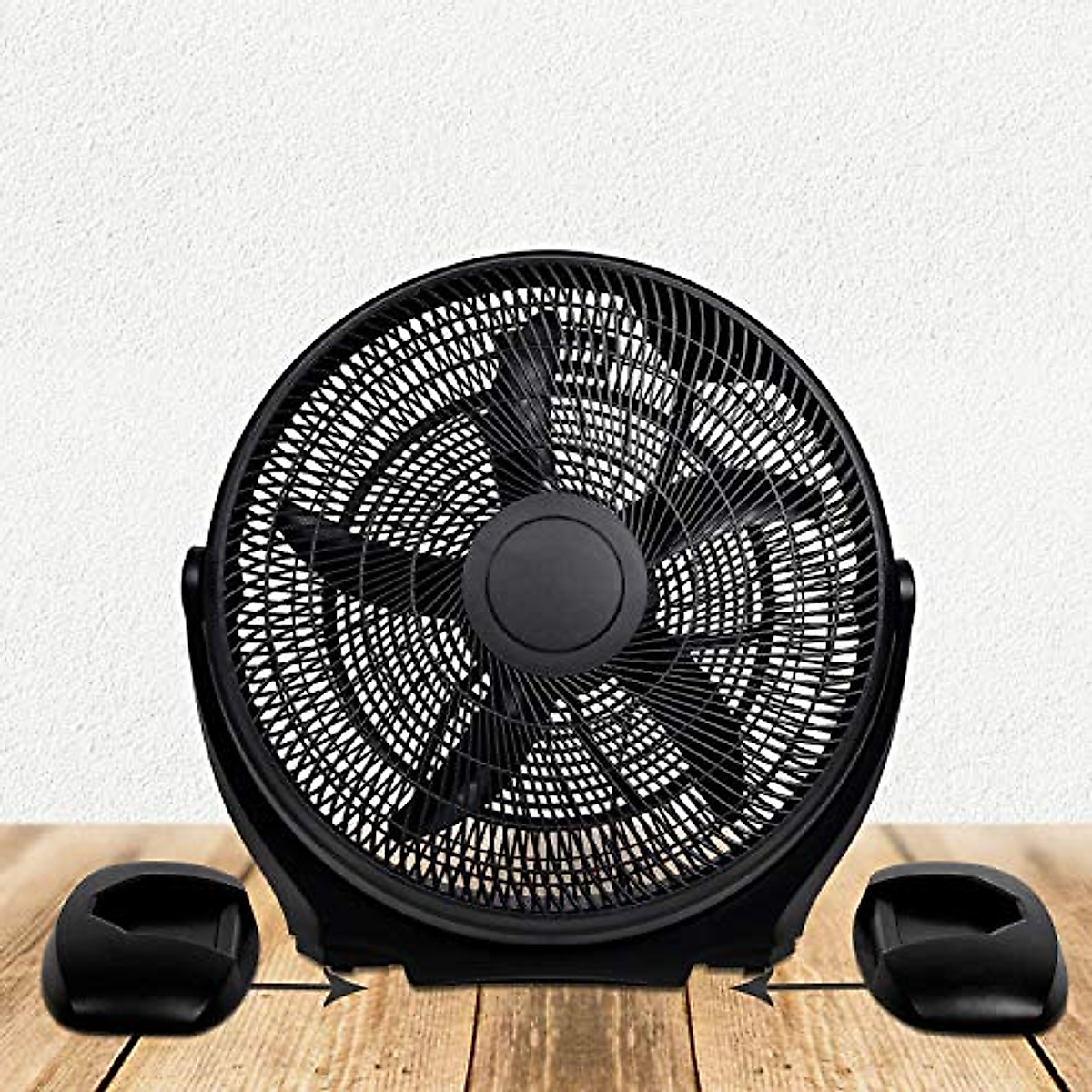 Simple Deluxe 20 Inch 3-Speed Plastic Floor Fans Oscillating Quiet for Home Commercial, Residential, and Greenhouse Use, Outdoor/Indoor, Black (HIFANXFLOOR20PLATICEXPV1)