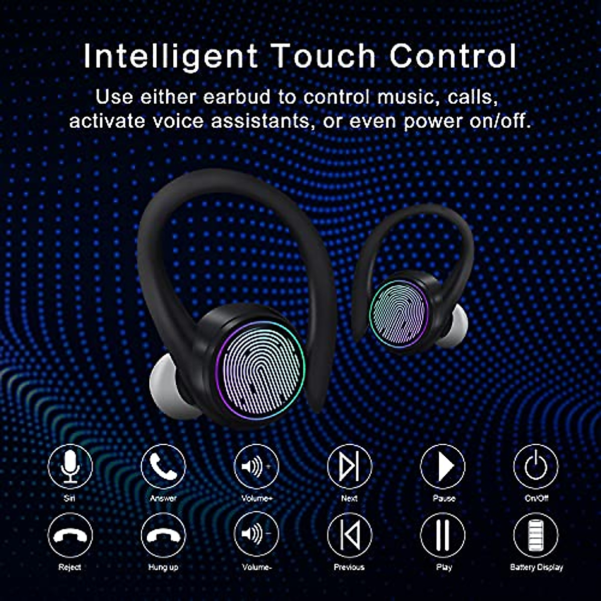 Bluetooth T26 True Wireless Earphones Auto Pairing Bluetooth 5.1 Headphones,Wireless Ear-Hook Running Sports Headphones,Compatible with iOS&Android Devices