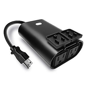Outdoor Z-Wave Plus On/Off Light and Appliance Plug, 1 On/Off Outlet+ 1 Alway On Outlet, Zwave Hub Required, Works with SmartThings, Wink, Alexa (ZW96)