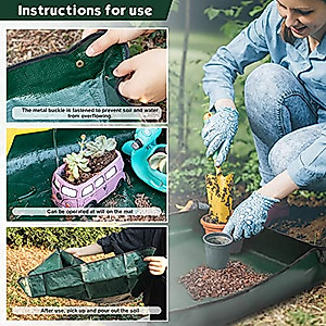 AvoKor 2PCS Gardening Mat Foldable Plant Mat Square Waterproof Gardening Mat Transplanting Plant Repotting Mat for Indoor Bonsai Succulent Plant Care (Dark Green，26.7 x 26.7 in) (Dark Green)