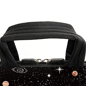 AMARY 15.4" 15.6" laptop sleeve adjustable shoulder strap with handle accessory pocket for men women (Mountains Galaxy)