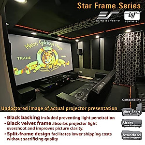 Elite Screens Star Frame Series, 100-INCH 16:9, Fixed Frame Home Movie Theater Projector/Projection Screen, 8K / 4K Ultra HD 3D Ready, SF100HW2