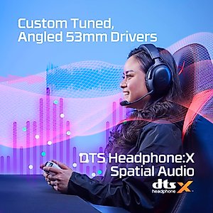 HyperX Cloud III Wireless – Gaming Headset for PC, PS5, PS4, up to 120-hour Battery, 2.4GHz Wireless, DTS Spatial Audio, 53mm Angled Drivers, Memory Foam, Durable Frame, 10mm Microphone, Black