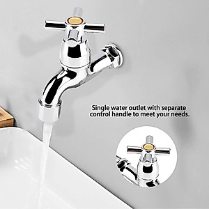 Nikou Kitchen Sink Faucet, ABS Water Faucet Washing Machine Sink Basin Cold Water Tap with Single Spout & Handle (Size : #3 Cross Handle)
