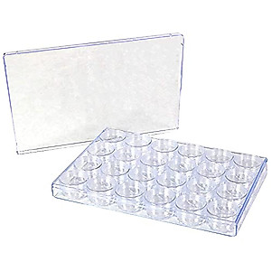 Everything Mary Large Plastic Bead Storage Organizer Box, 24 Jars - Container for Beads & Supplies - Organizers for Craft, Art, & Painting - Plastic Container Case for Organization