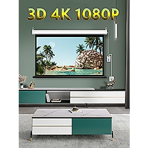 Home Theater 60 Inch Electric Projector Screen, 168° Portable Motorized Projection Screen, 4:3 16:9 3D 4K HD Movie Screens with Remote Control, Wall/Ceiling Mount (Size : Aspect Ratio 16:9)