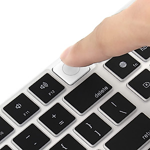 ProElife Ultra Thin Silicone Keyboard Cover Skin for 2023-2021 Magic Keyboard with Touch ID and Numeric Keypad Model-A2520 U.S Enter Protector (3 Keys ON The Left of The Space BAR) (Black)
