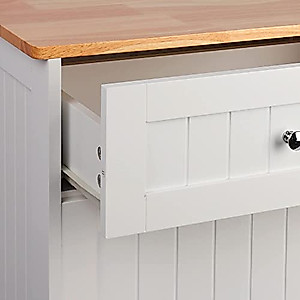 TOLEAD Tilt Out Trash Cabinet Free Standing 10 Gallon Recycling Trash Can Cabinet for Farmhouse Kitchen,Living Room, Dining Room, White