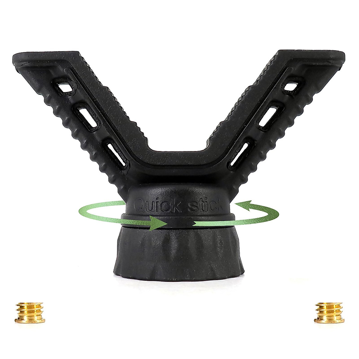 HUNTPAL 360° Rotatable V Yoke Gun Holder Rifle Rest for Shooting Stick Tripod Stand, Nylon Heavy Duty Mount Attachment with 2 Pcs 3/8" to 1/4" Screws for Shotgun Crossbow Hunting Tripod Bipod Monopod