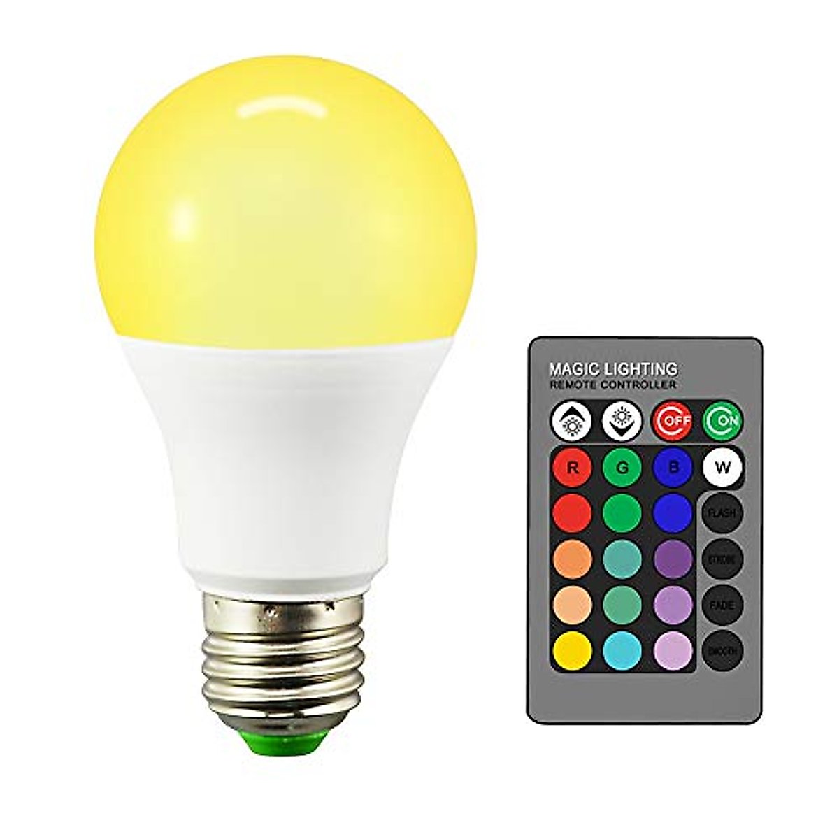 Droiee Dimmable E26 LED Light Bulb, RGB Bulb 6W with 16 Color Changing Modes for Christmas, Party etc with Remote Control