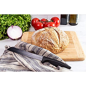 GINSU Daku 5-Piece Black Knife Prep Set - Dishwasher Safe and Always Sharp