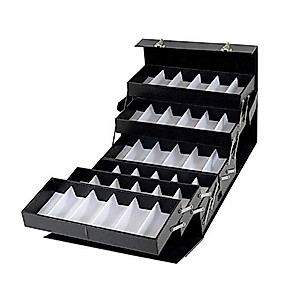 TFCFL Sunglasses Organizer, Sunglasses Slot Display Case,Sunglasses Jewelry Collection Storage Holder Box with Clear Glass Lid PU (48 Slots)