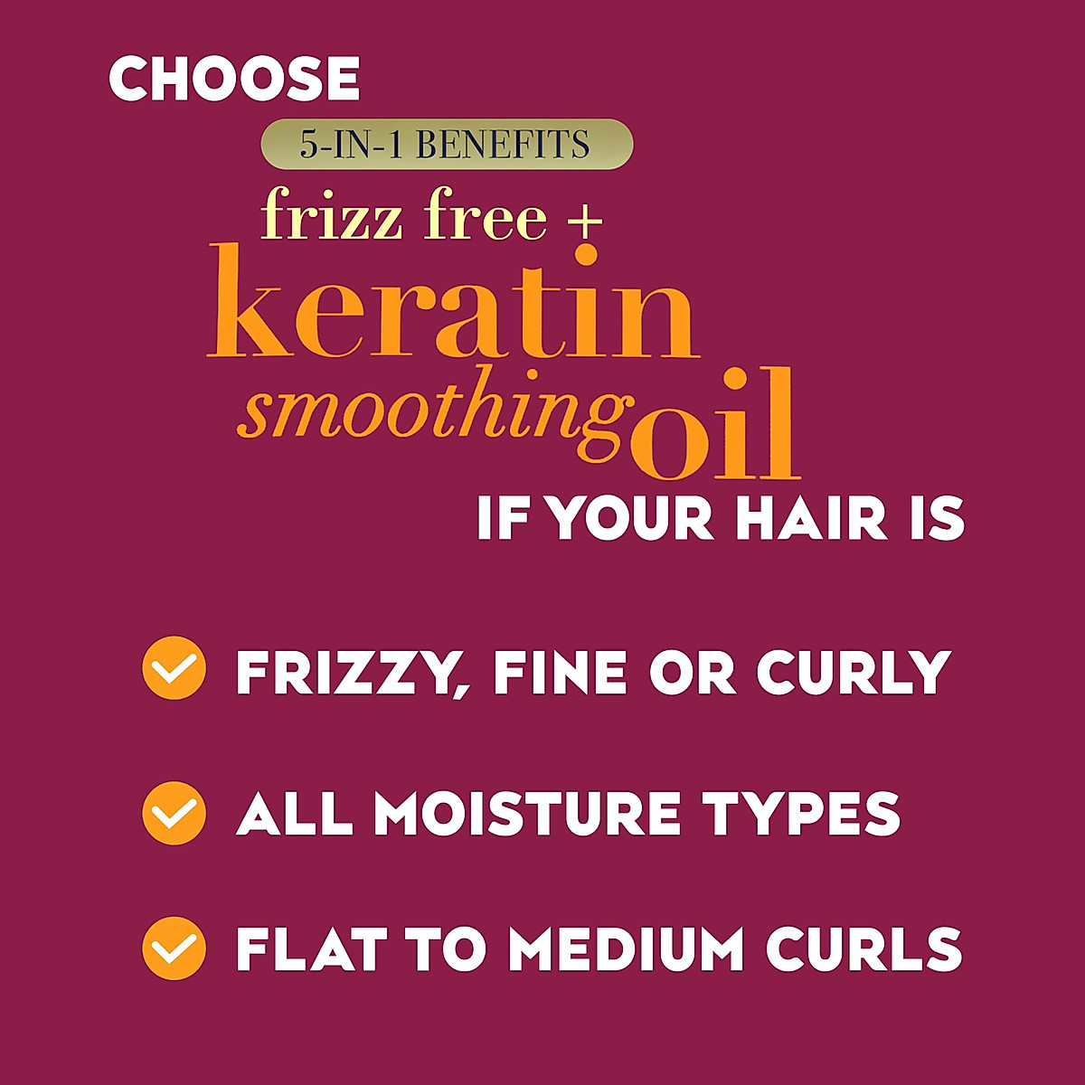 OGX Frizz-Free + Keratin Smoothing Oil Shampoo, 25.4 fl oz