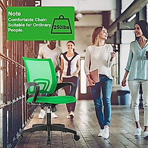 Home Office Chair Ergonomic Desk Chair Mesh Computer Chair with Lumbar Support Armrest Adjustable Rolling Swivel Chair for Women Adults, Green
