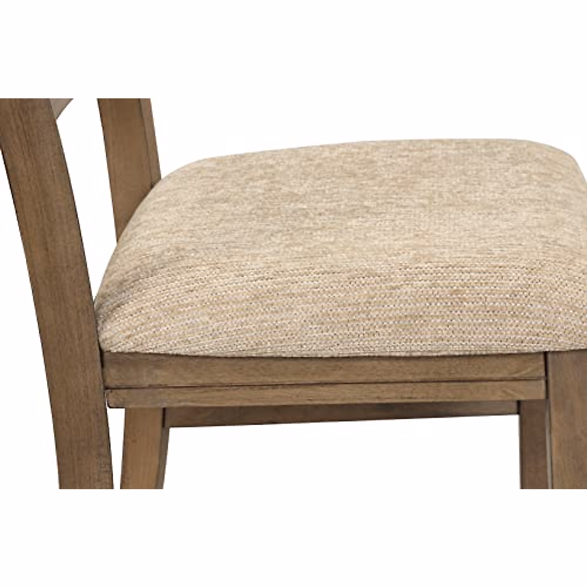 Roundhill Furniture Raven Wood Fabric Upholstered Dining Chair, Maple