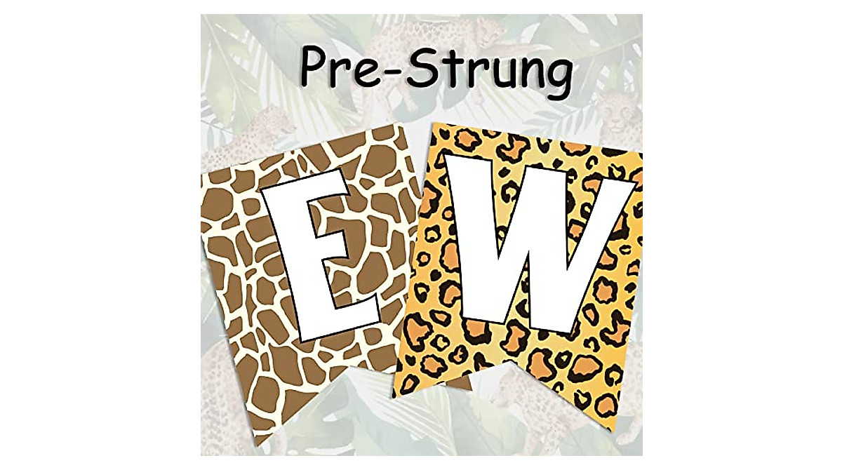 Let's Get Wild Banner - Jungle Safari Animal Party Decor
